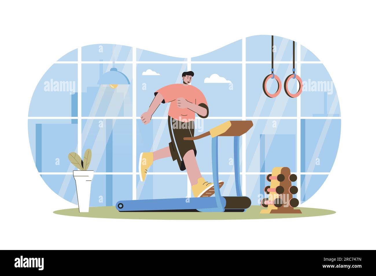 Treadmill cartoon icon hi-res stock photography and images - Alamy