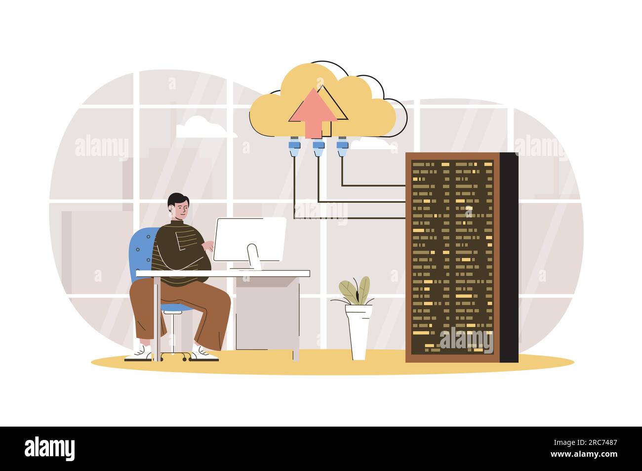 Data server room Stock Vector Images - Alamy