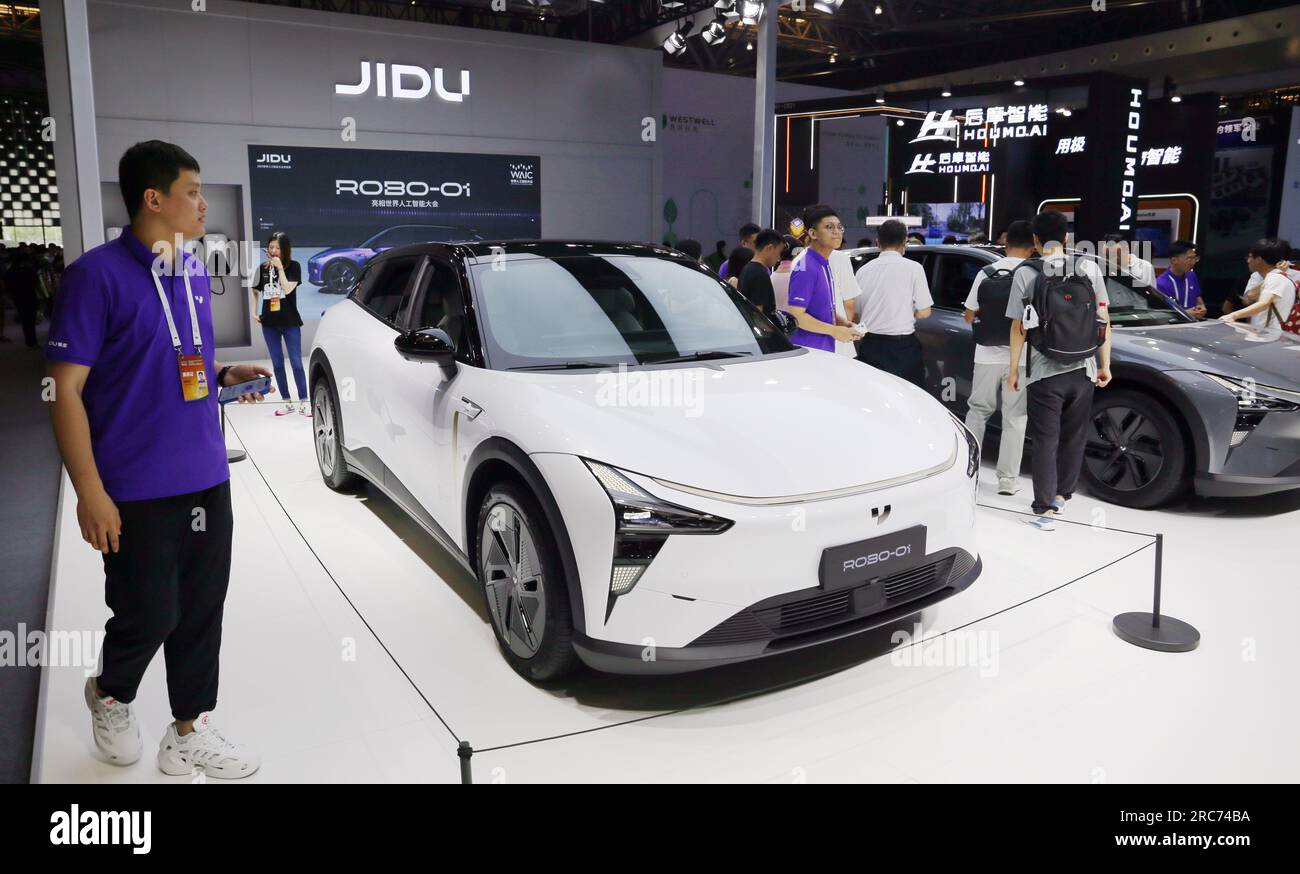 SHANGHAI, CHINA - JULY 8, 2023 - Visitors visit the JIDU ROBO-01, the ...