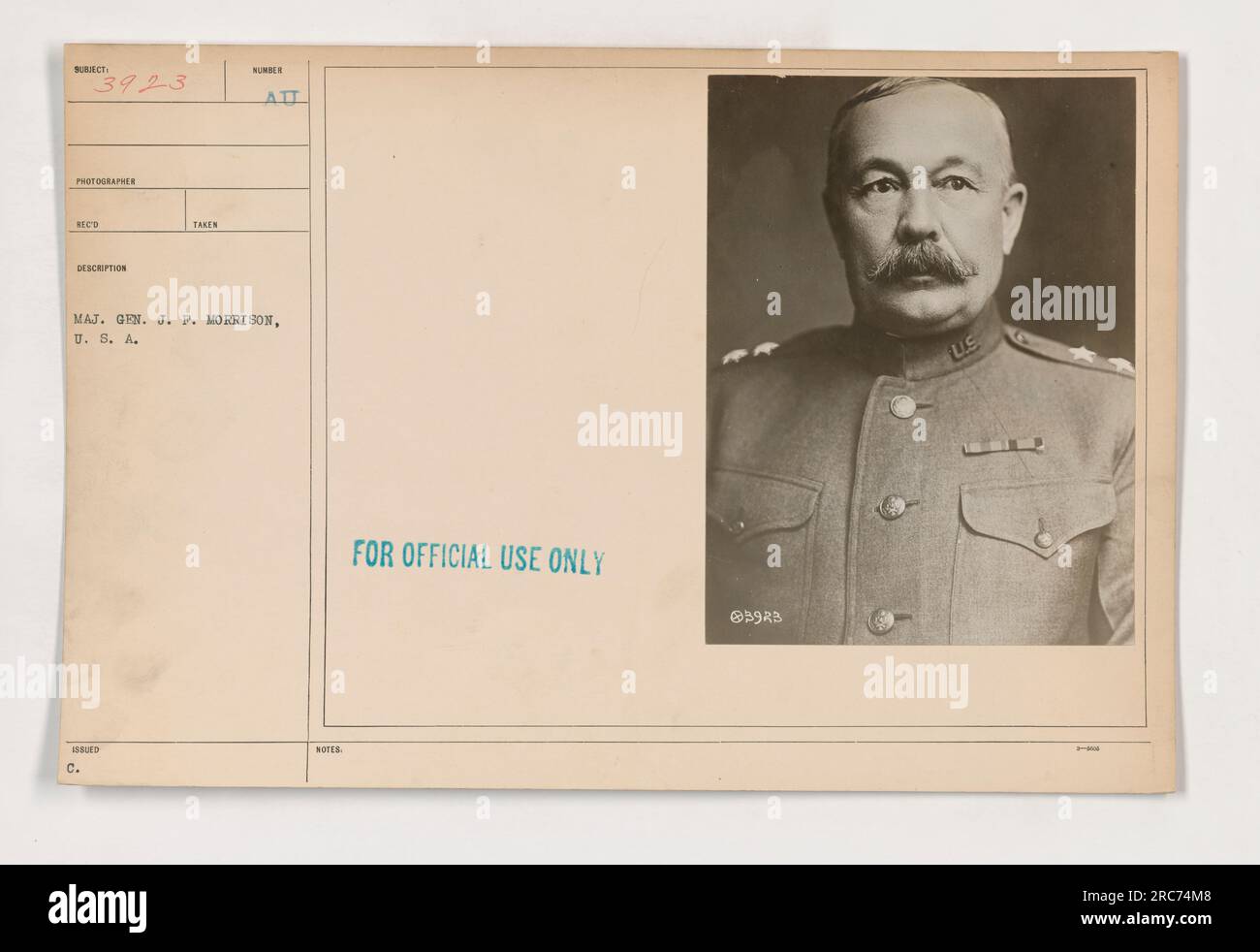 Major General J.F. Morrison, U.S.A. being photographed by C. Kimber ...