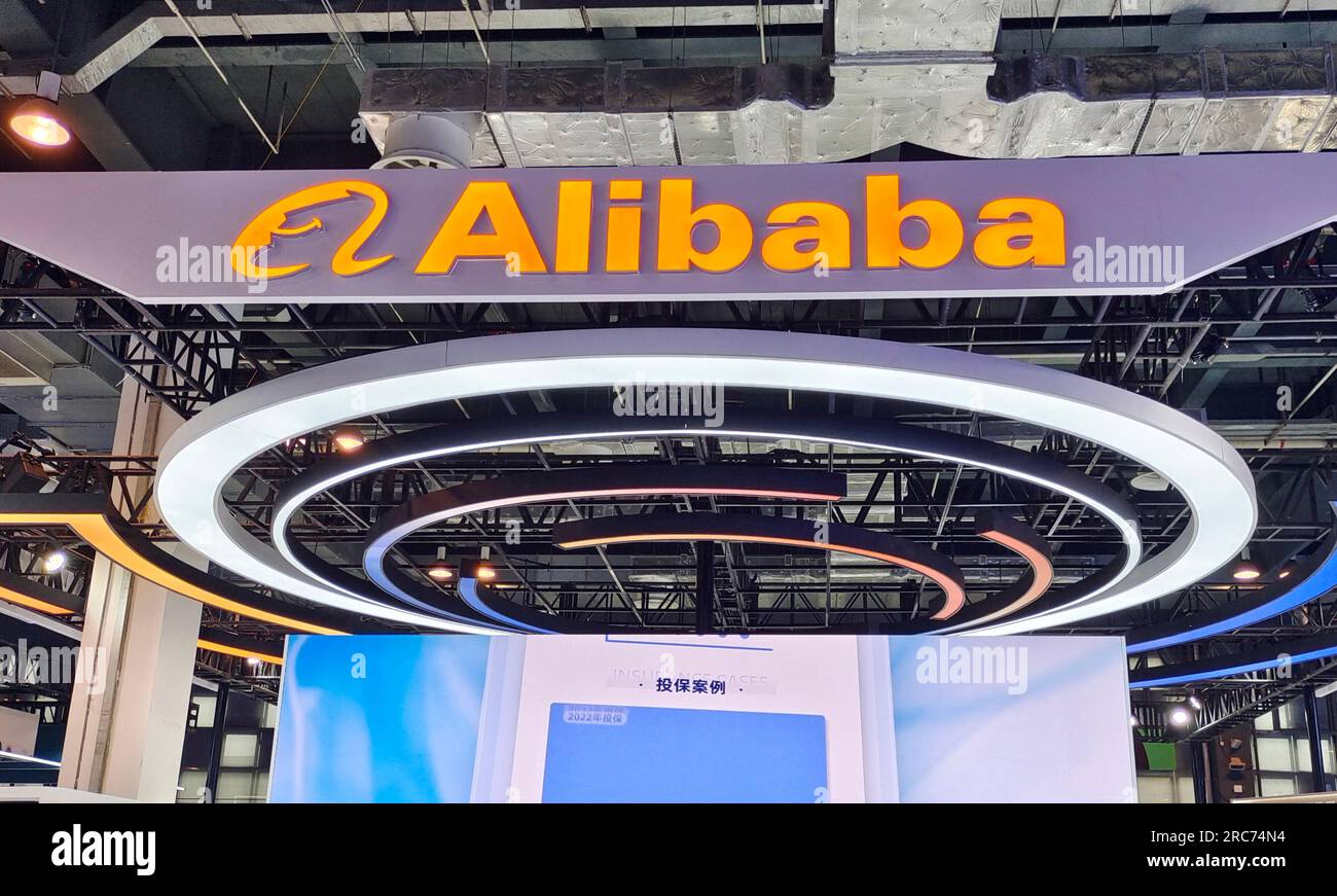 SHANGHAI, CHINA - JULY 8, 2023 - Visitors visit the Alibaba booth at ...
