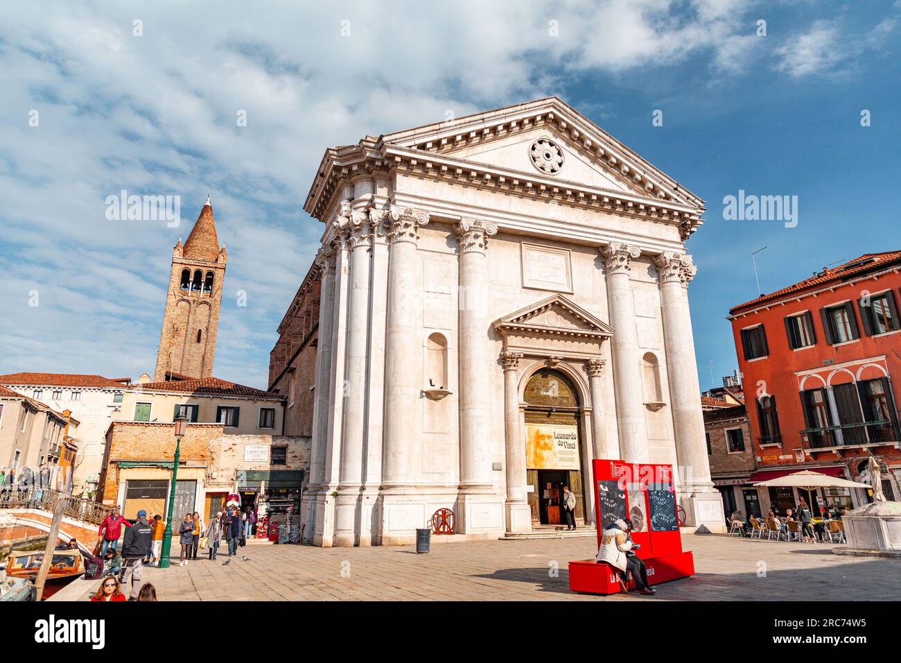 Venice, Italy - April 3, 2022: Campo San Barnaba is a square in the ...
