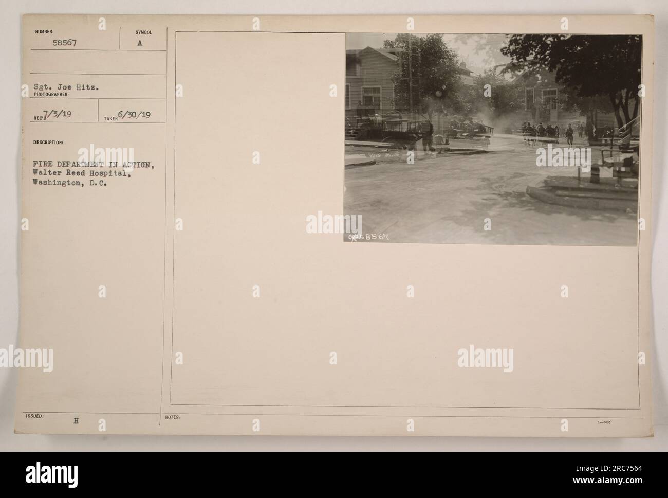 Fire department in action at Walter Reed Hospital, Washington, D.C ...