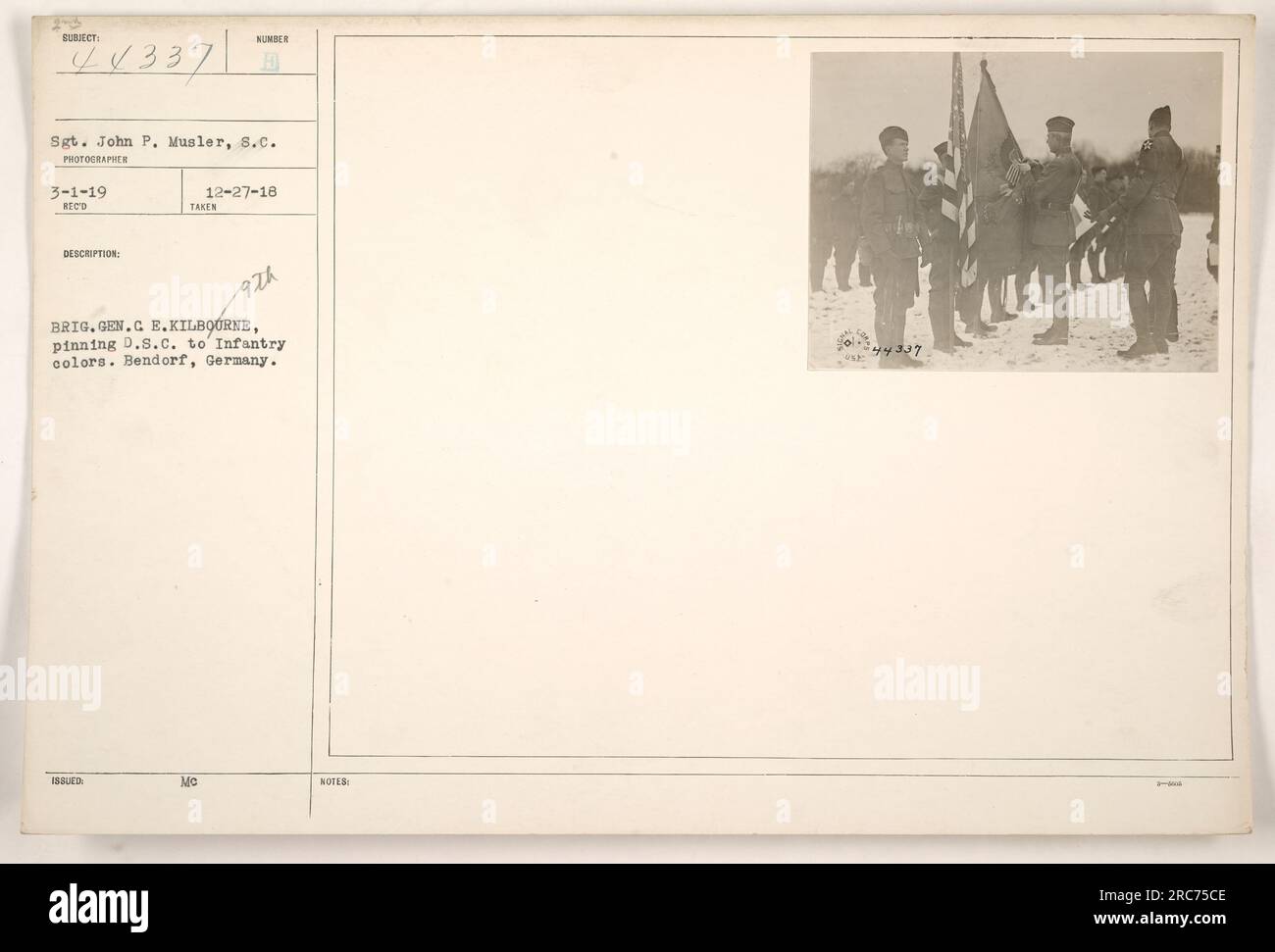 Sgt. John P. Musler captured a significant moment on December 27, 1918 ...