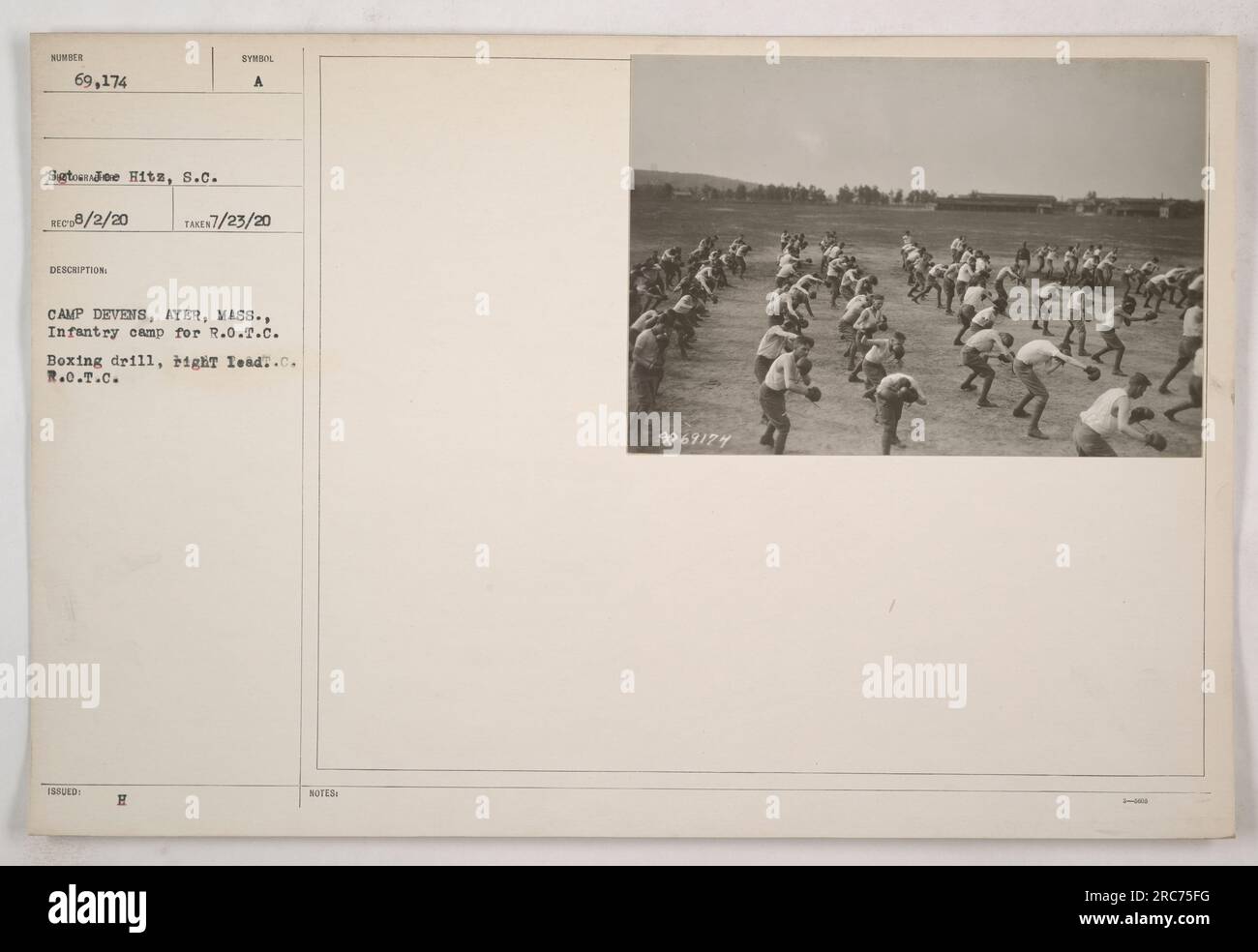 Soldiers participating in a boxing drill at Camp Devens in Ayer ...