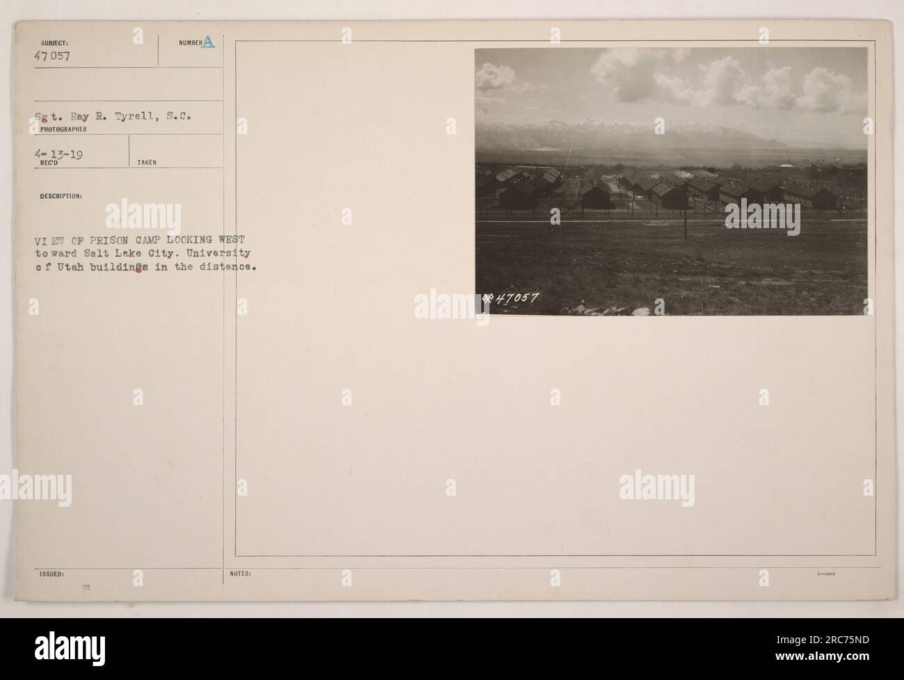 "View of Prison Camp looking west towards Salt Lake City. The ...