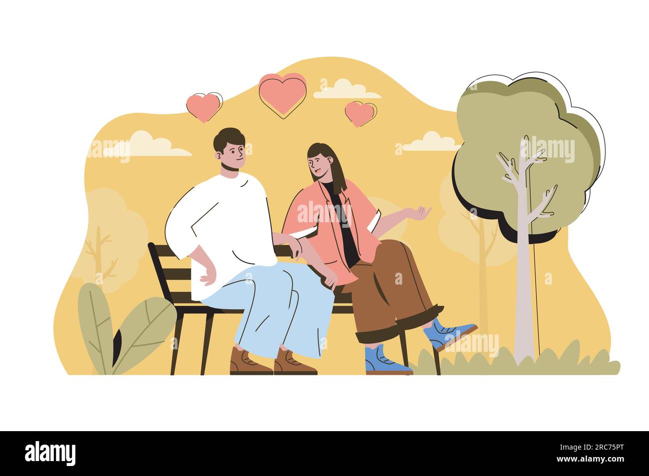Cartoon illustration caring for each other Stock Vector Images - Alamy