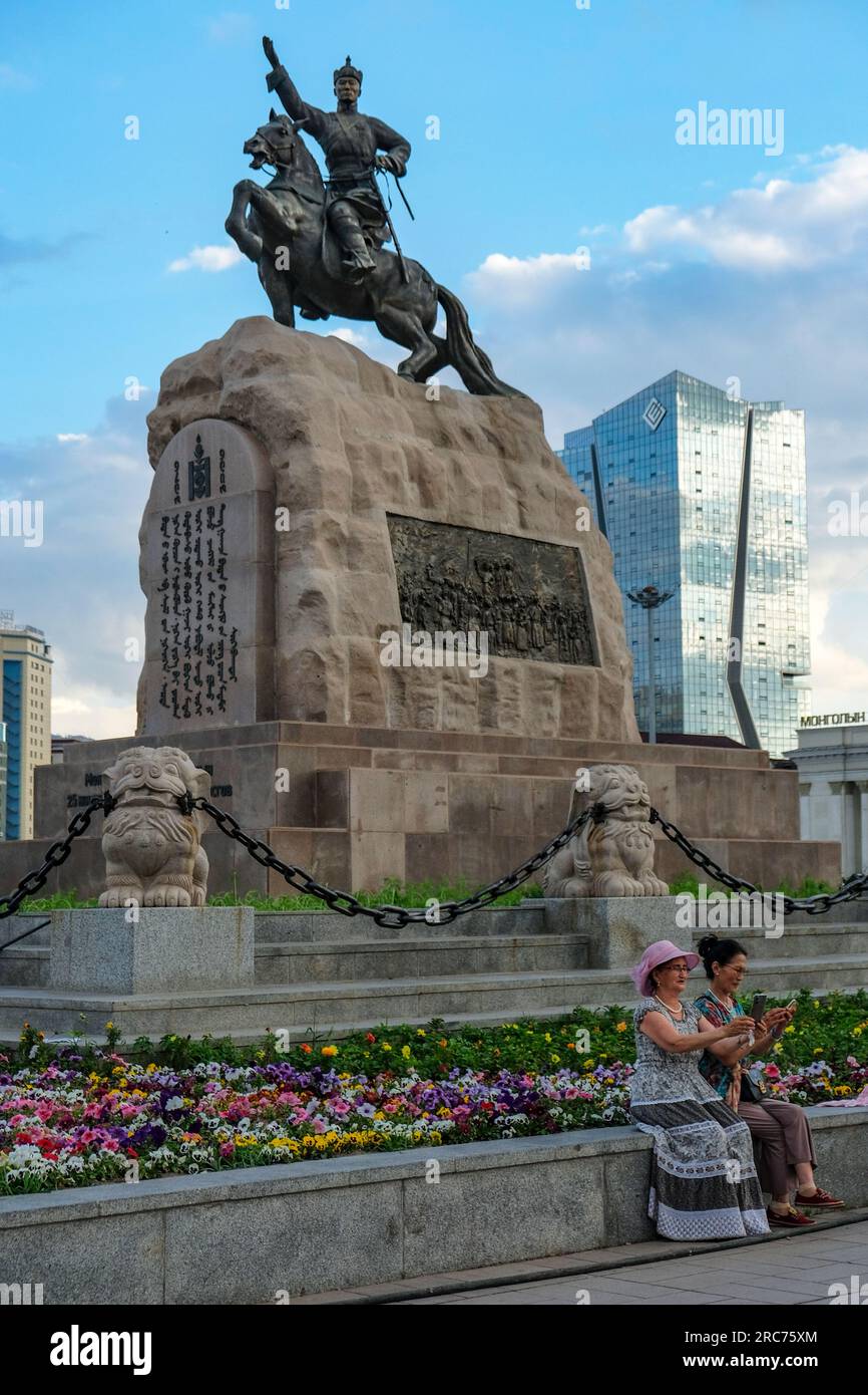 Ulaanbaatar, Mongolia - July 10, 2023: Views of Sukhbaatar Square in Ulaanbaatar, Mongolia Stock ...