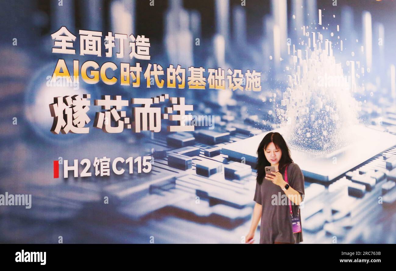 SHANGHAI, CHINA - JULY 8, 2023 - Visitors visit the Enflame booth at ...