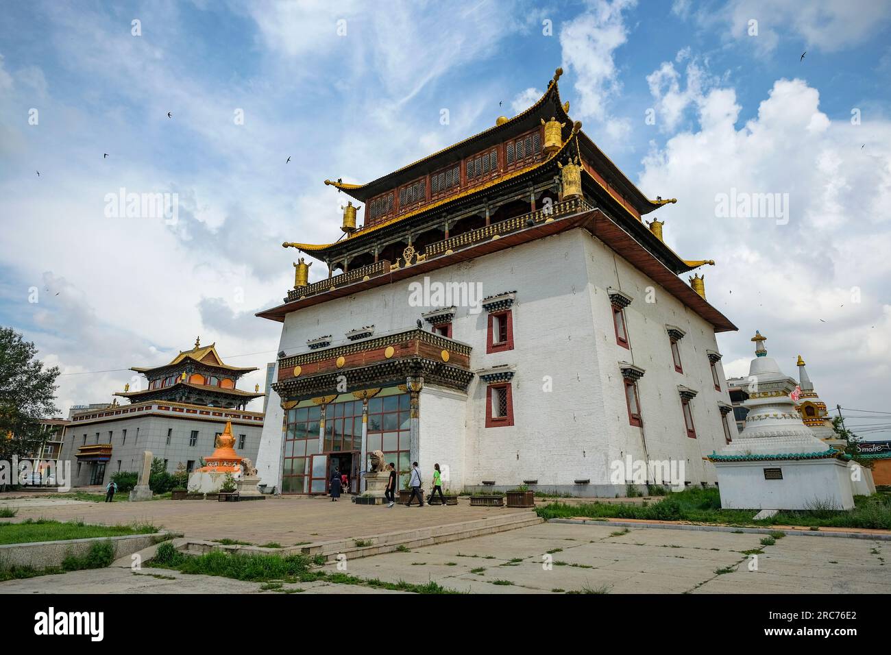 Ulaanbaatar, Mongolia - July 10, 2023: Views of the Gandantegchinlen Monastery in Ulaanbaatar ...