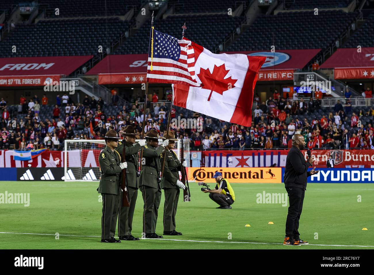 Soldier field chicago fire flag hi-res stock photography and images - Alamy