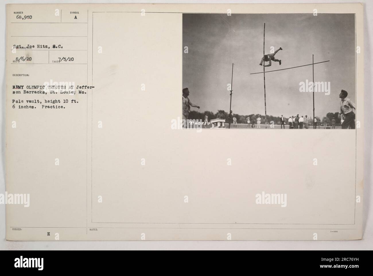 "Soldier practicing pole vault during Army Olympic tryouts at Jefferson ...
