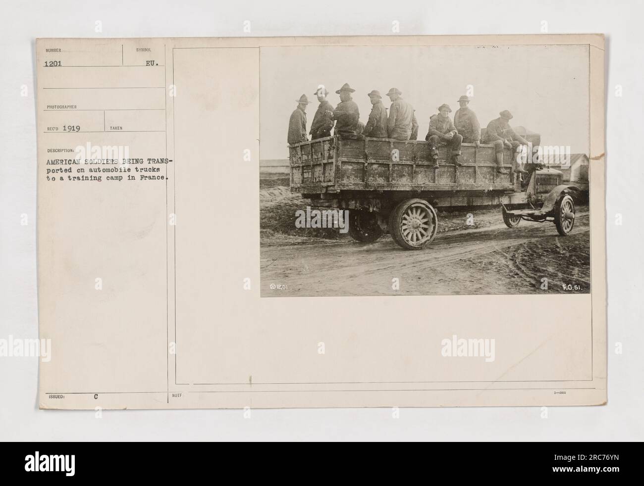 American soldiers being transported to a training camp in France. They ...