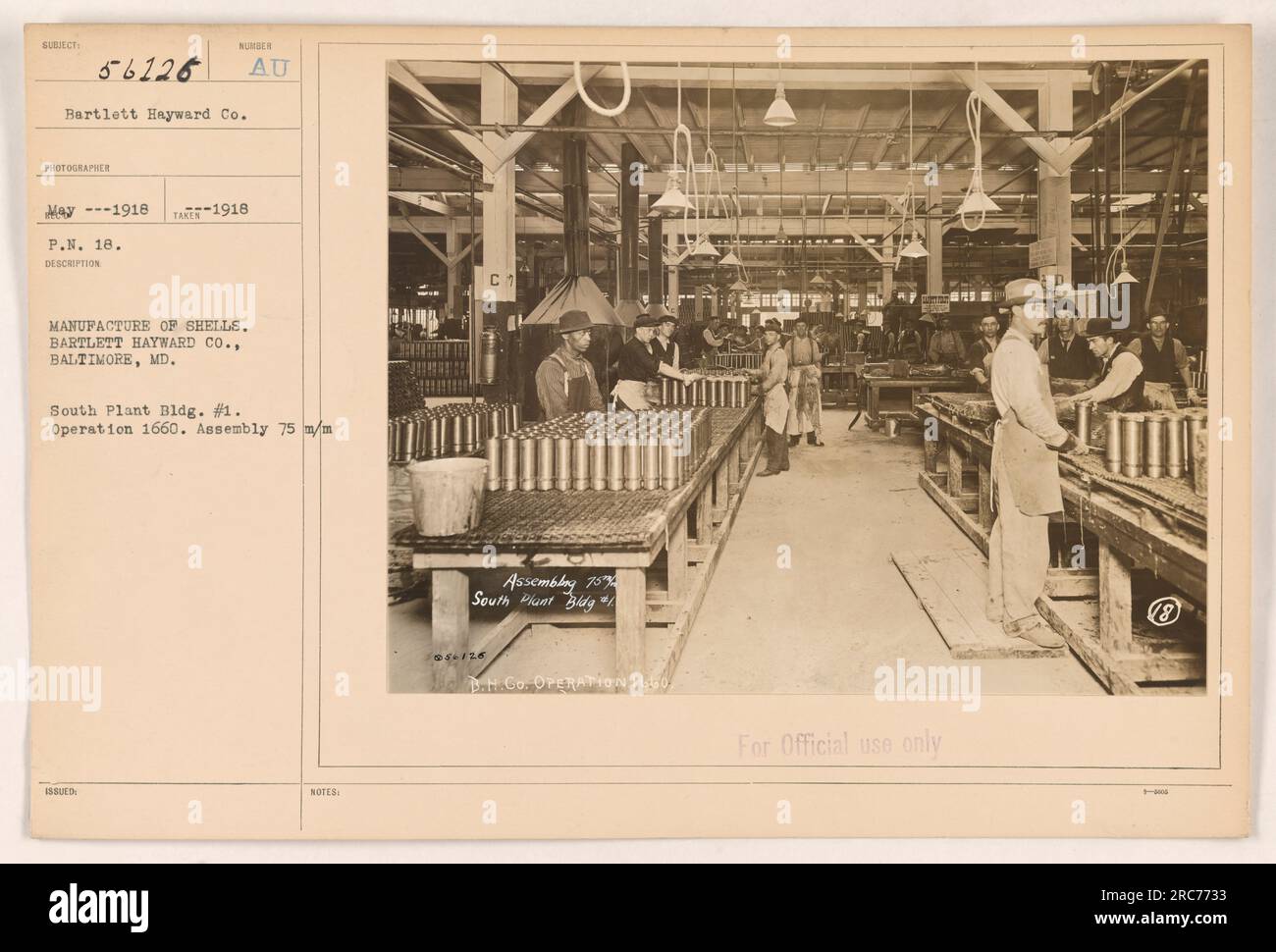 "Manufacture of shells at Bartlett-Hayward Co., Baltimore, MD. This is ...