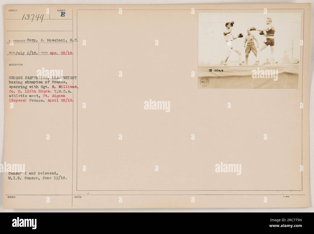 George Carpentier, heavyweight boxing champion of France, sparring with ...