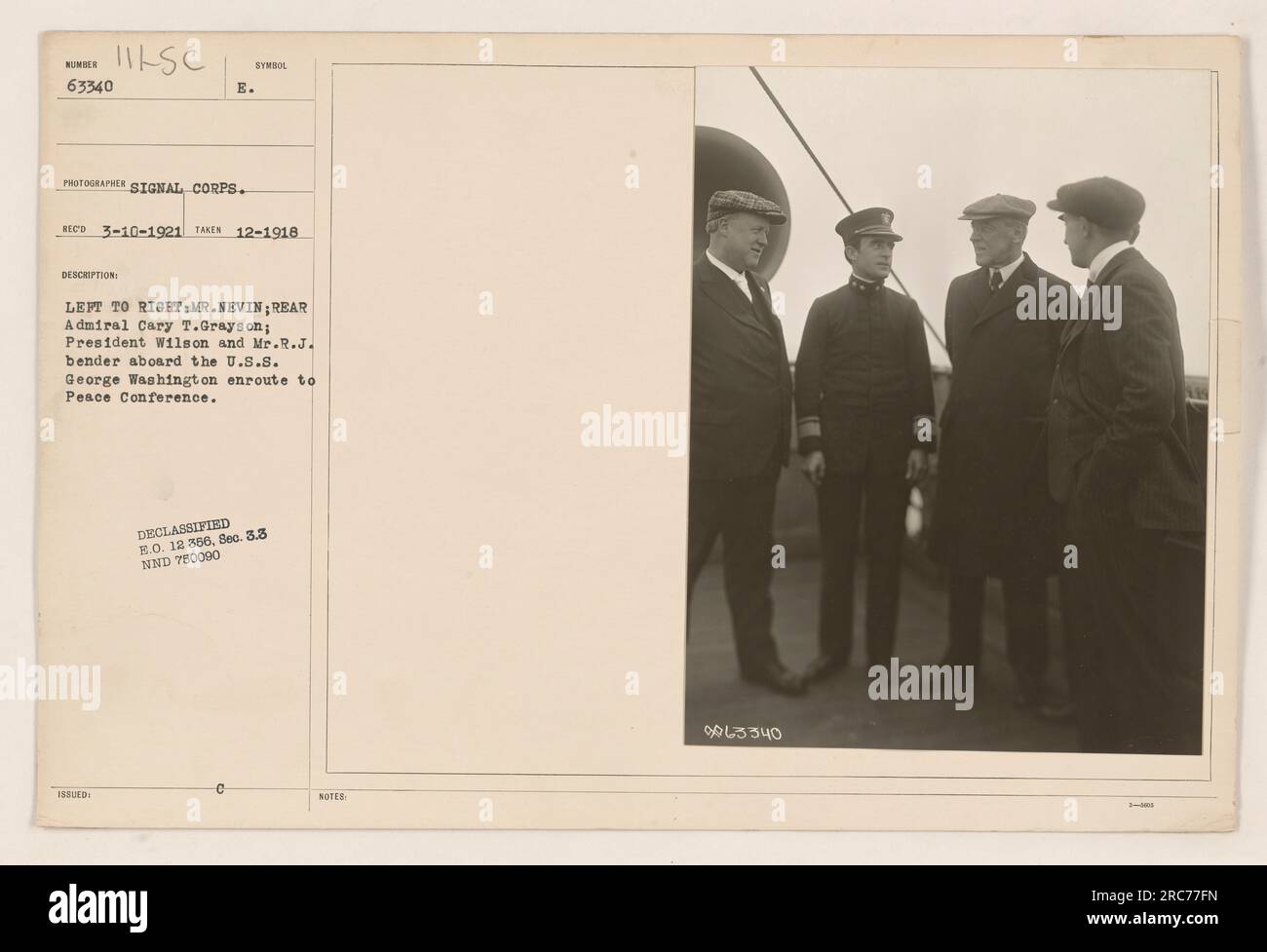 President Wilson, accompanied by Mr. Nevin, Rear Admiral Cary T ...