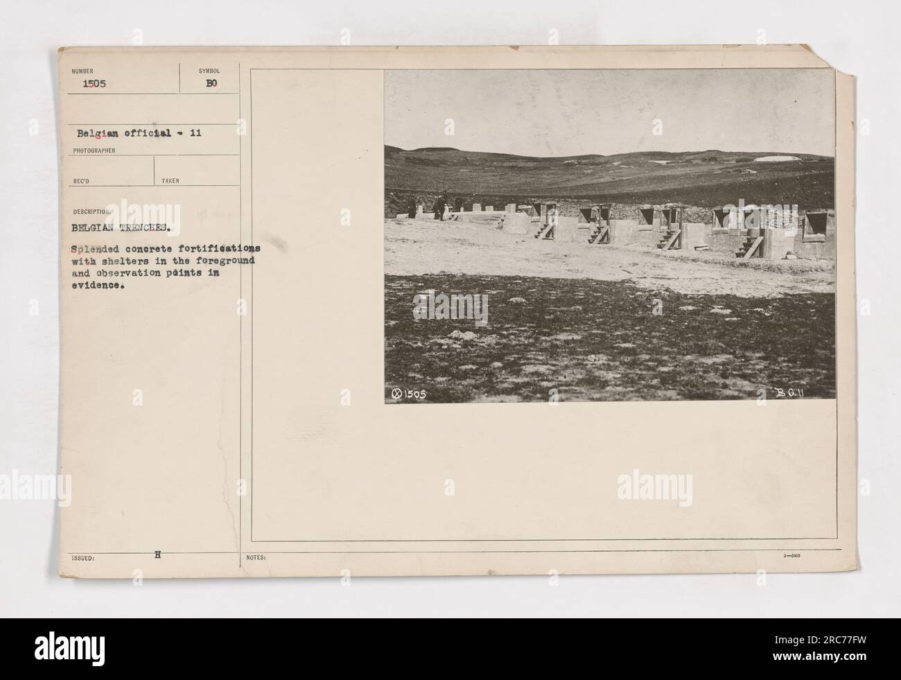 Belgian soldiers taking shelter in an elaborate system of trenches and ...