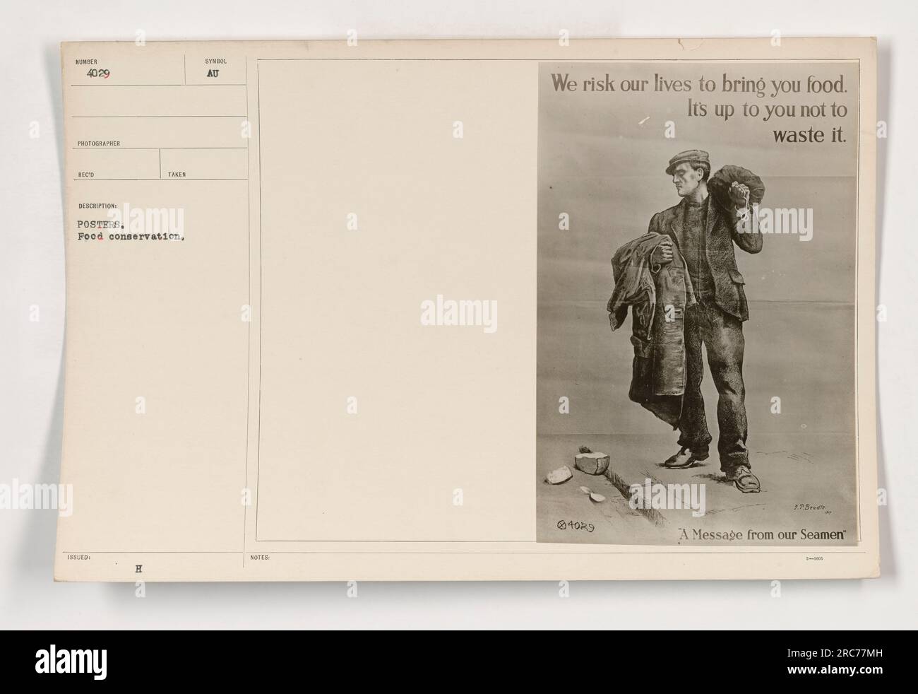 A World War I poster promoting food conservation. The poster features ...