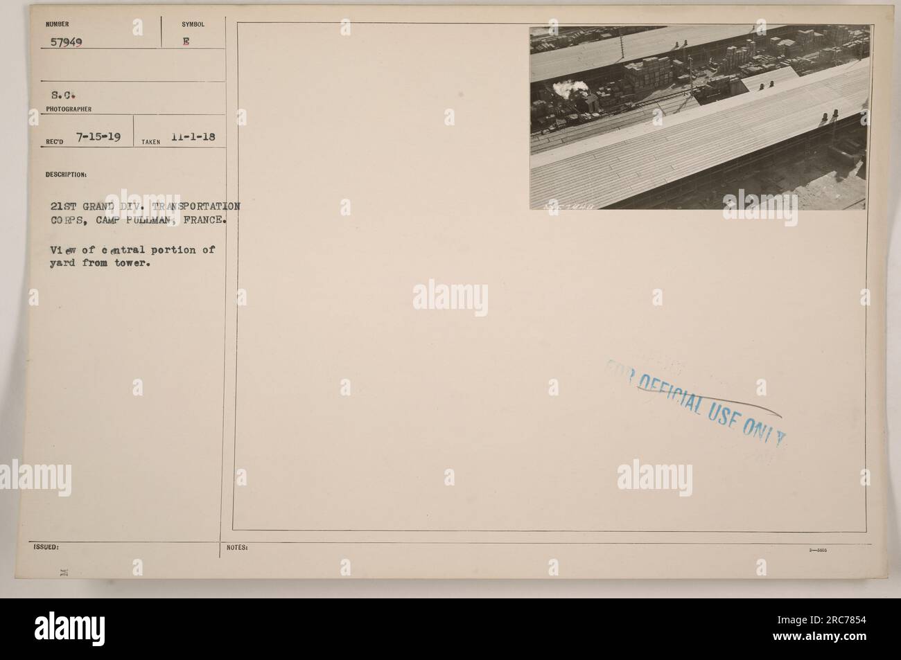 "21st Grand Div. Transportation Corps, Camp Pullman, France. View of ...