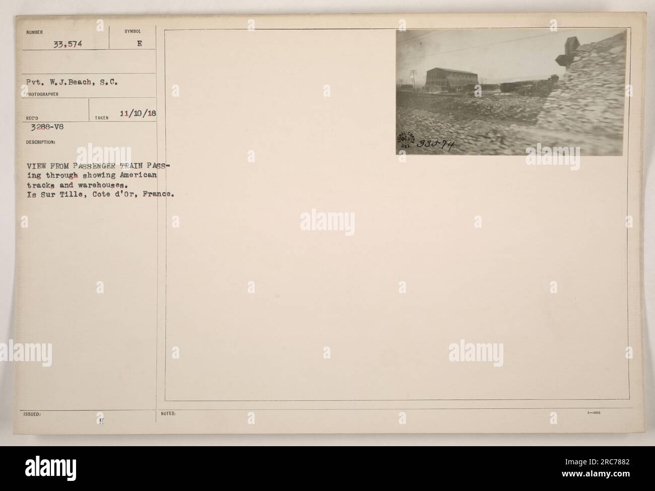 Pvt. W. J. Beach captured this photograph (number 111-SC-33574) while ...