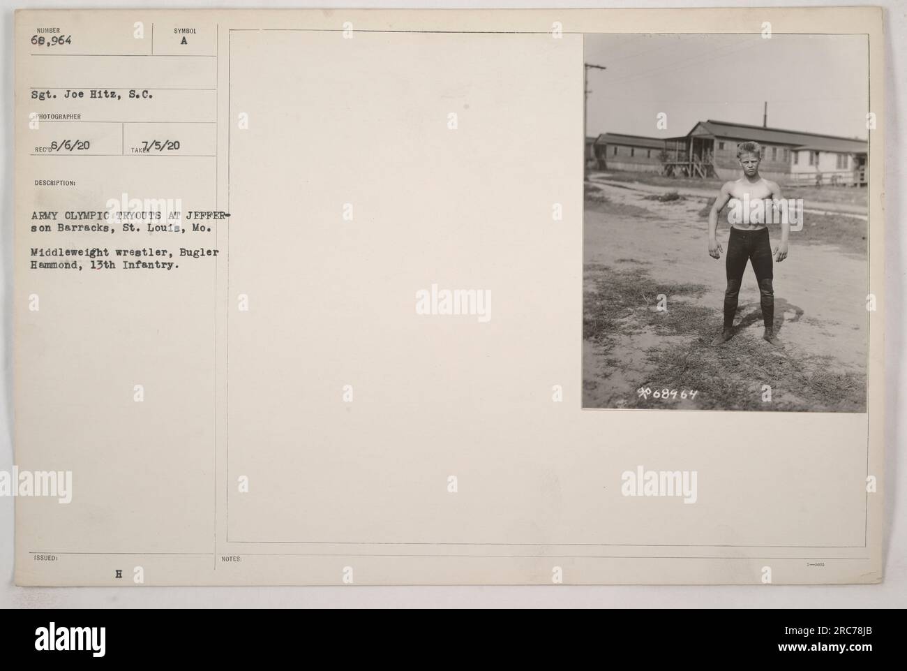 Bugler Hammond, a middleweight wrestler from the 13th Infantry ...