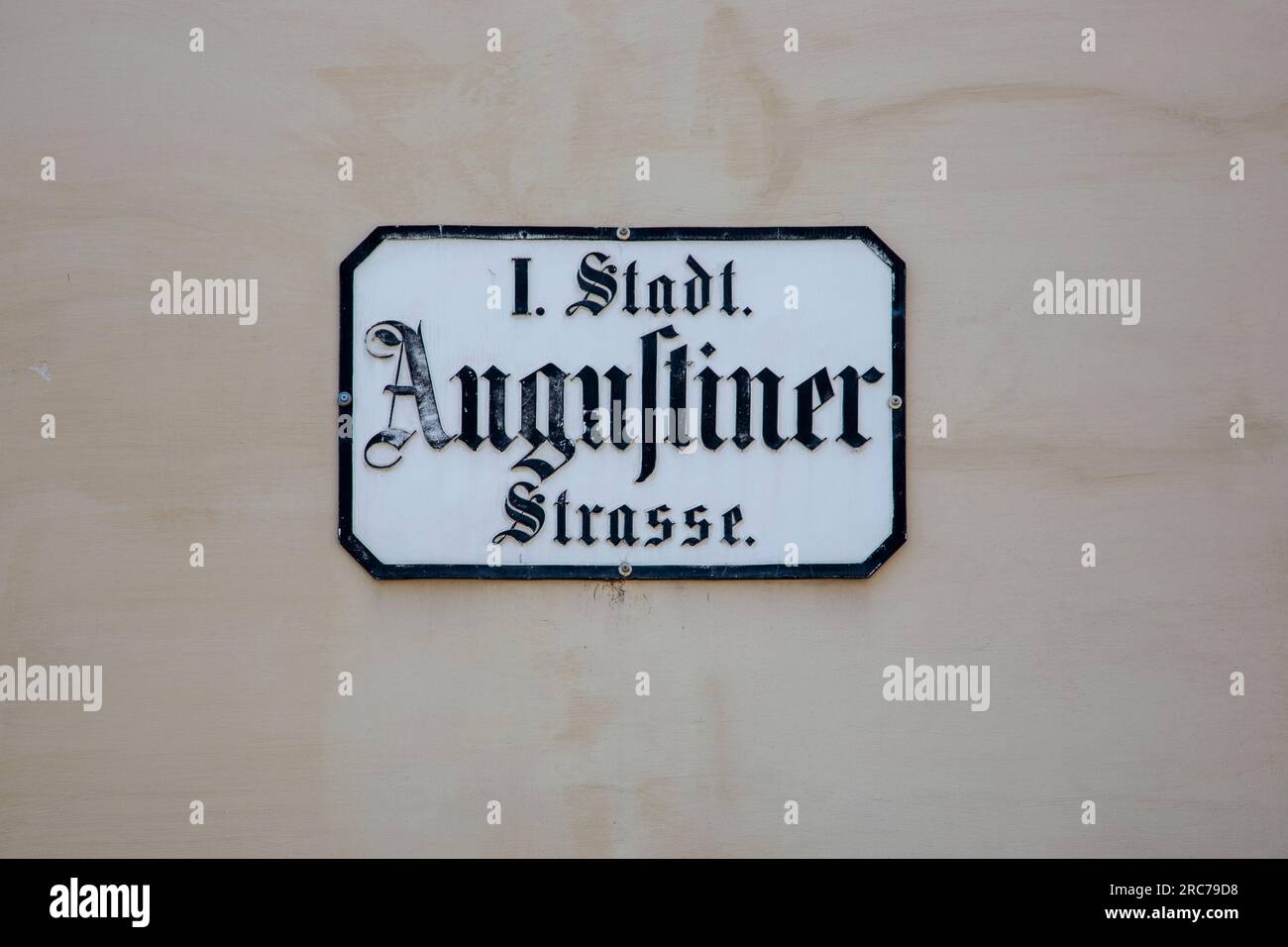 Vienna, Austria - June 13, 2023: A sign with the name of the ...