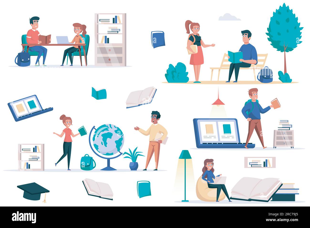 Students doing homework in class Stock Vector Images - Alamy