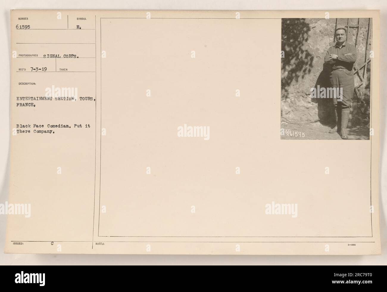 This photograph shows a black-faced comedian from Put It There Company ...