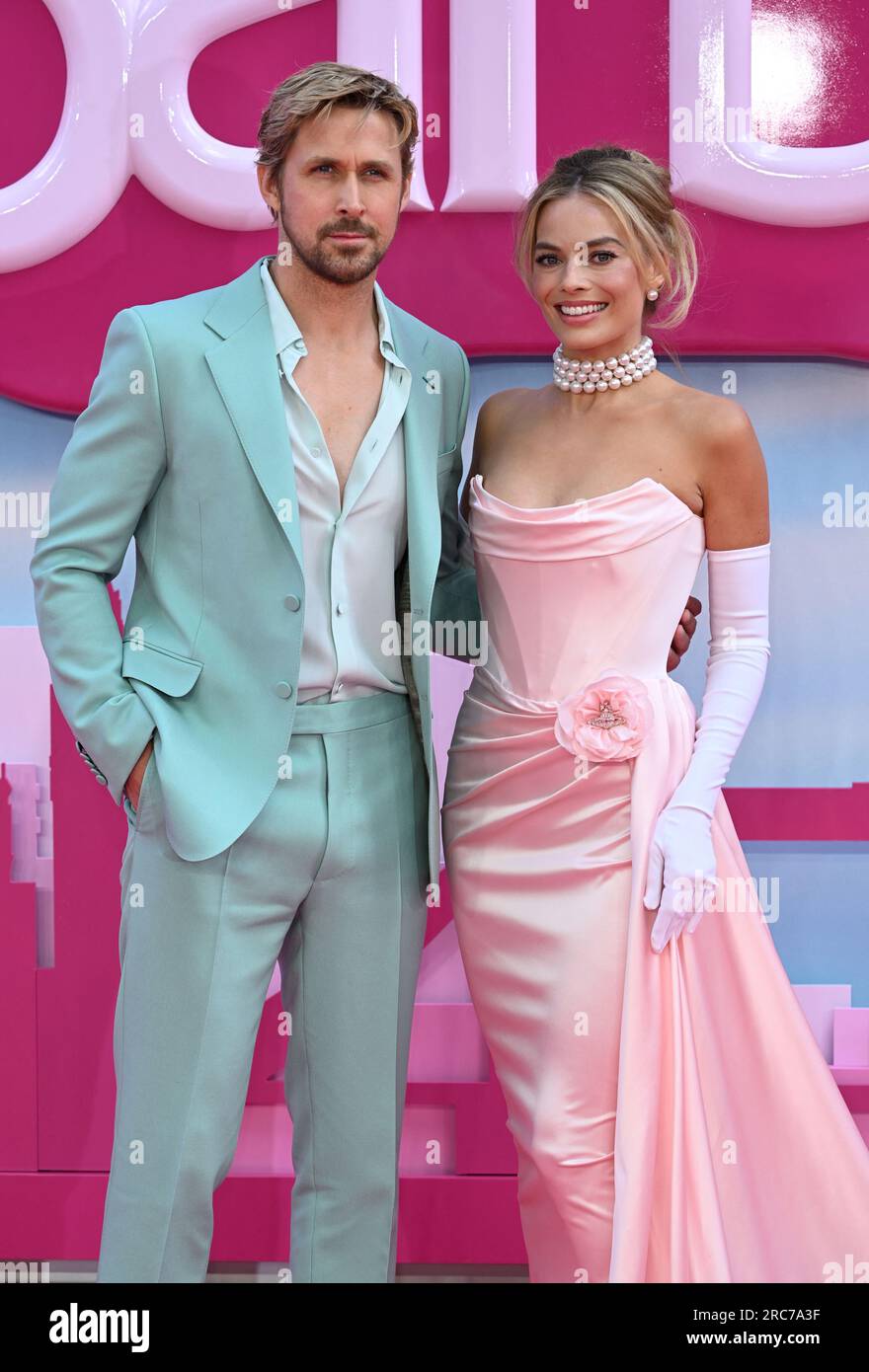 London, UK. 12th July, 2023. Ryan Gosling and Margot Robbie at the ...