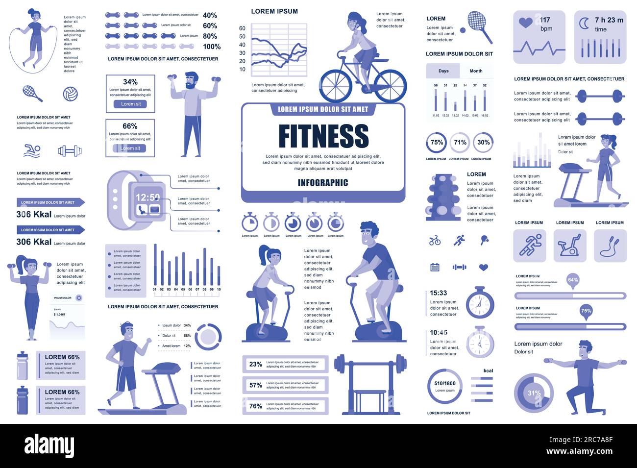 Fitness data visualization Cut Out Stock Images & Pictures - Alamy