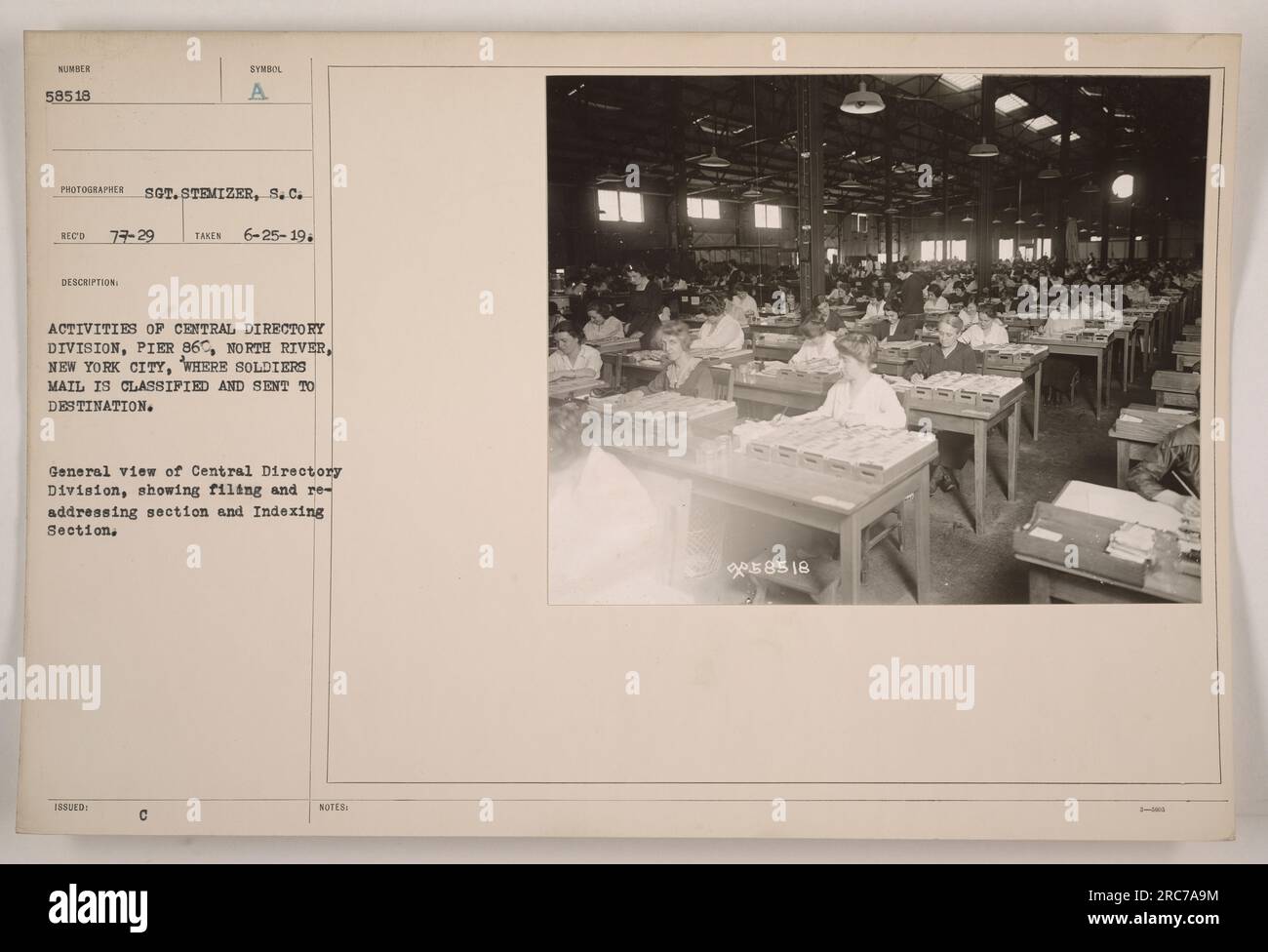 Central Directory Division at Pier 86 North River, New York City, is ...