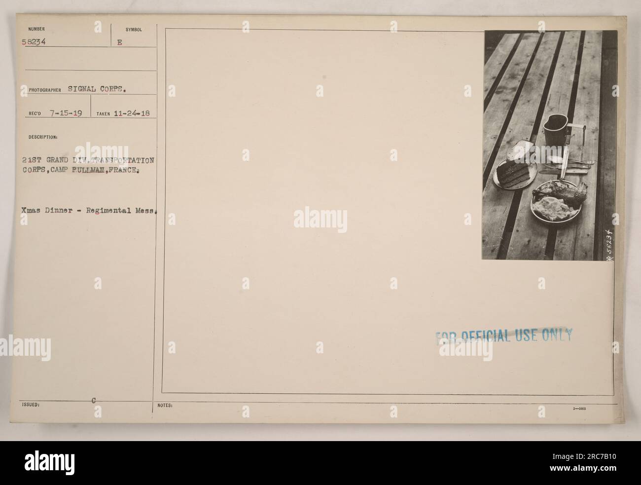 Soldiers at Camp Pullman in France enjoy a Christmas dinner at the ...