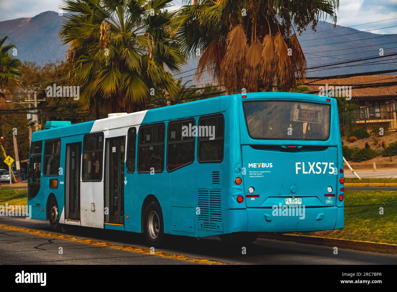 Santiago, Chile - April 18 2023: A public transport Transantiago, or ...