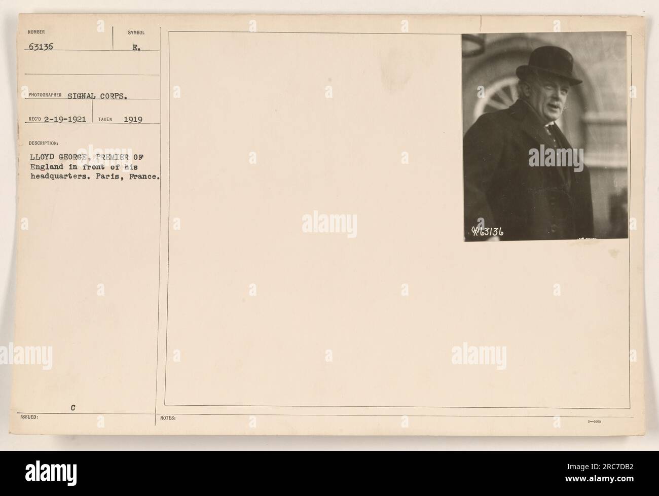 Lloyd George, the former Premier of England, poses in front of his ...