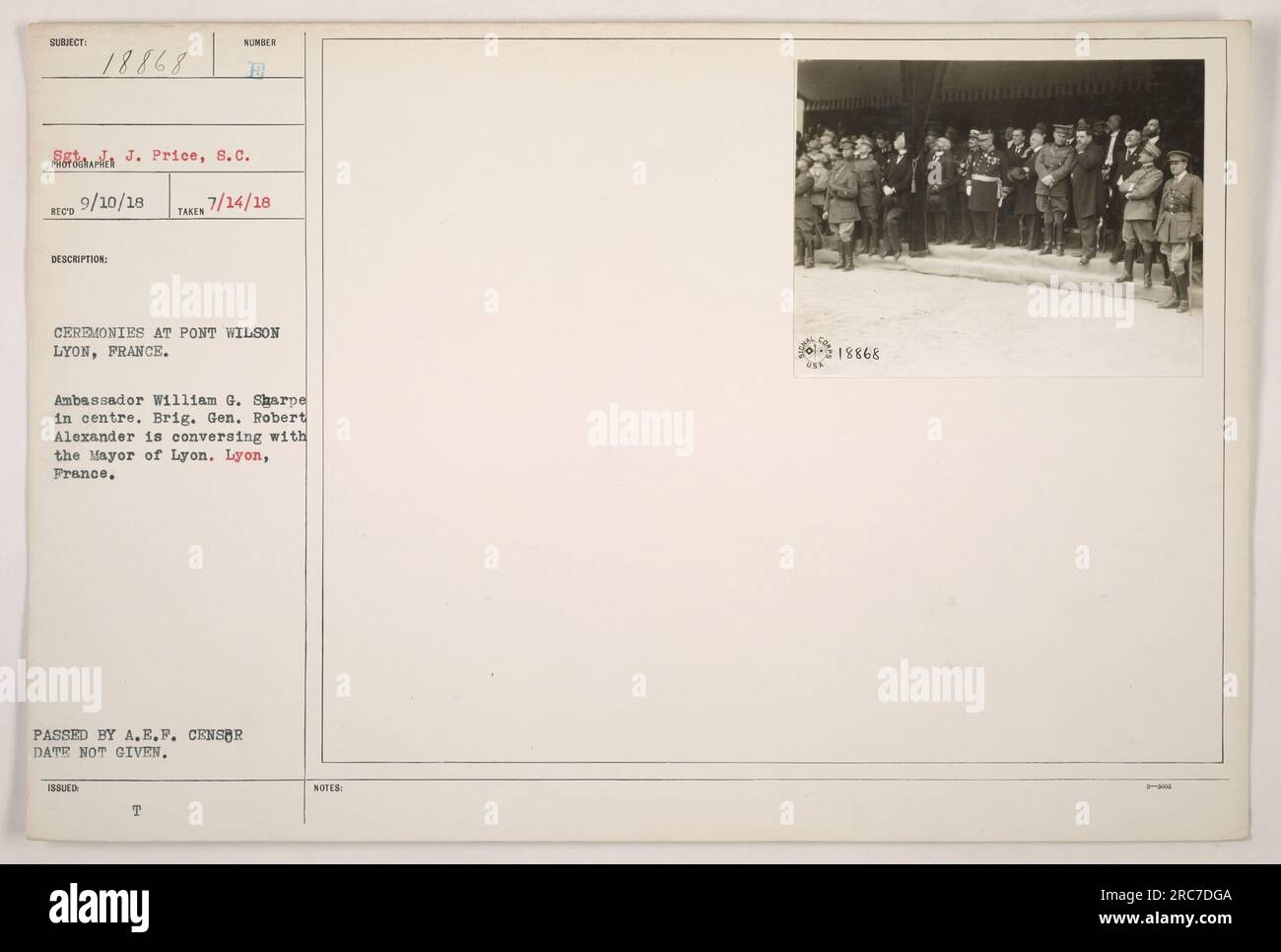 Ambassador William G. Sharpe and Brigadier General Robert Alexander ...