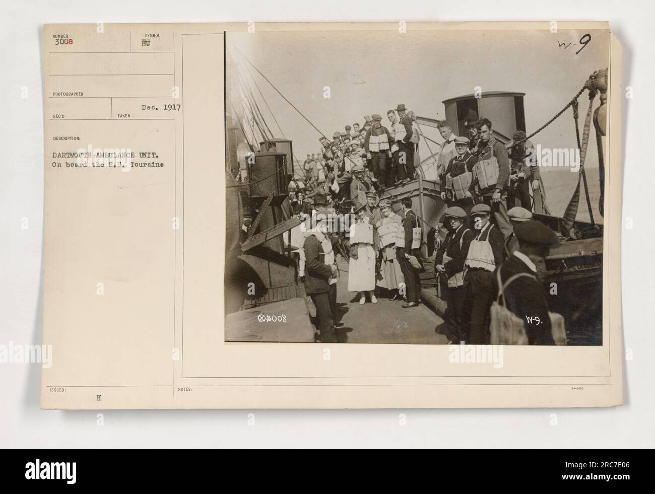 Dartmouth Ambulance Unit on board the S.S. Touraine during World War ...
