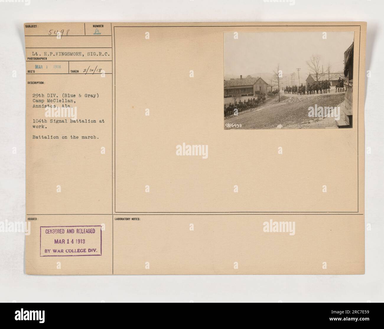 Image #: 111-SC-5498 Title: 104th Signal Battalion at work Date: March 20, 1918 Description ...