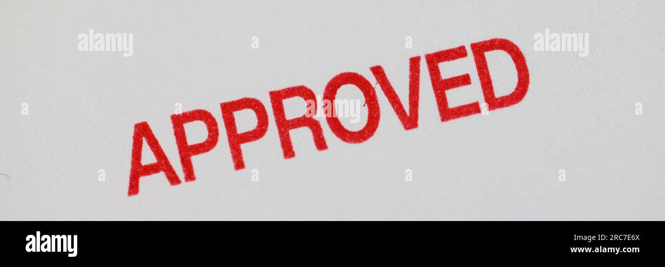 Approved stamp on white background Stock Photo - Alamy