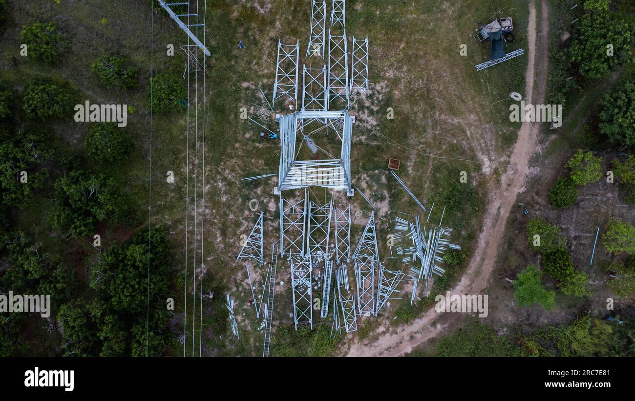 Architectural metal structures of frame base connection with rivets and ...