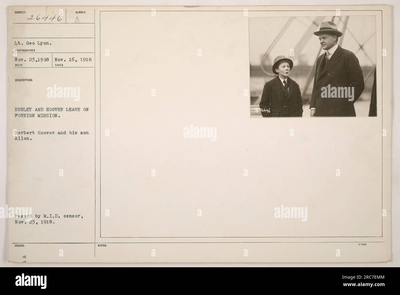 Lt. Geo Lyon captured a photograph on November 16, 1918, featuring ...