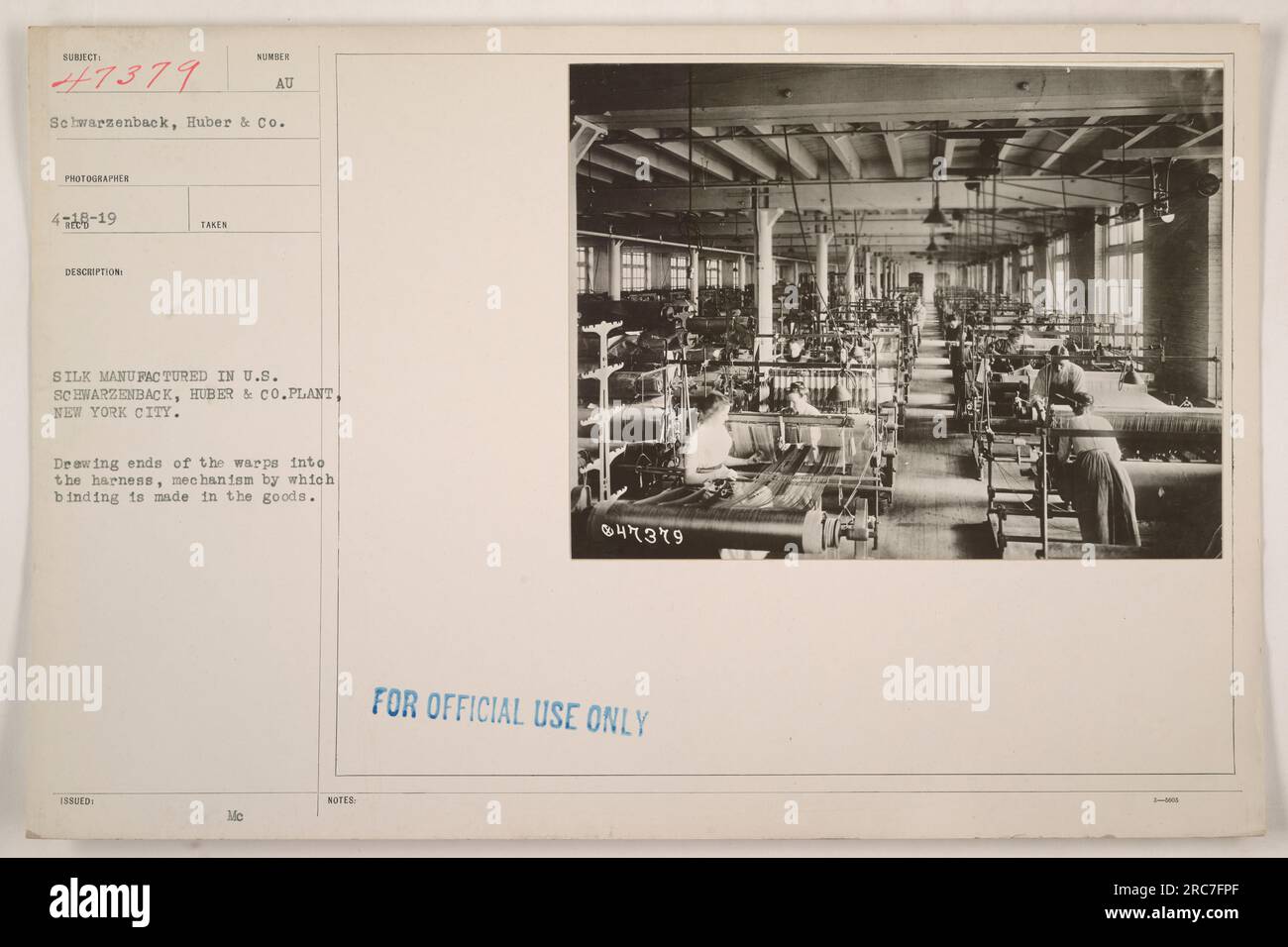 Silk manufactured in the U.S. at the Schwarzenback, Huber & Co. plant ...