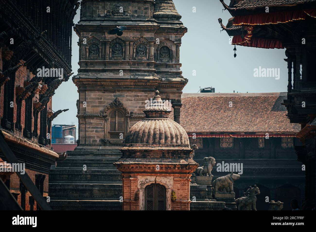 A landscape around Bhaktapur Durbar Square, a former royal palace ...