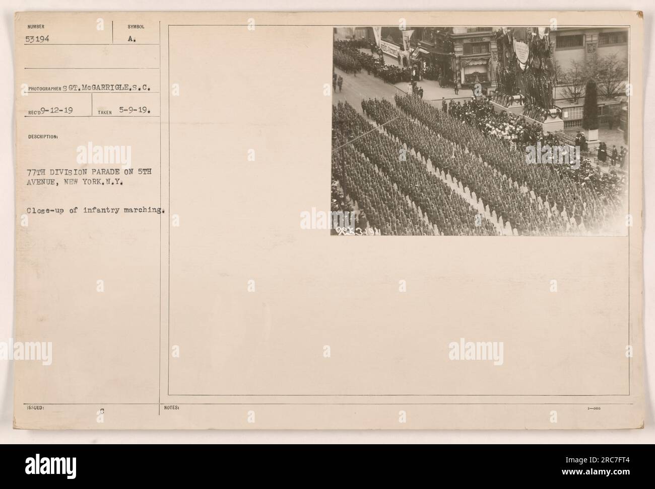 Closeup photograph taken by GT. McGarrigle S.C., numbered 53194 ...