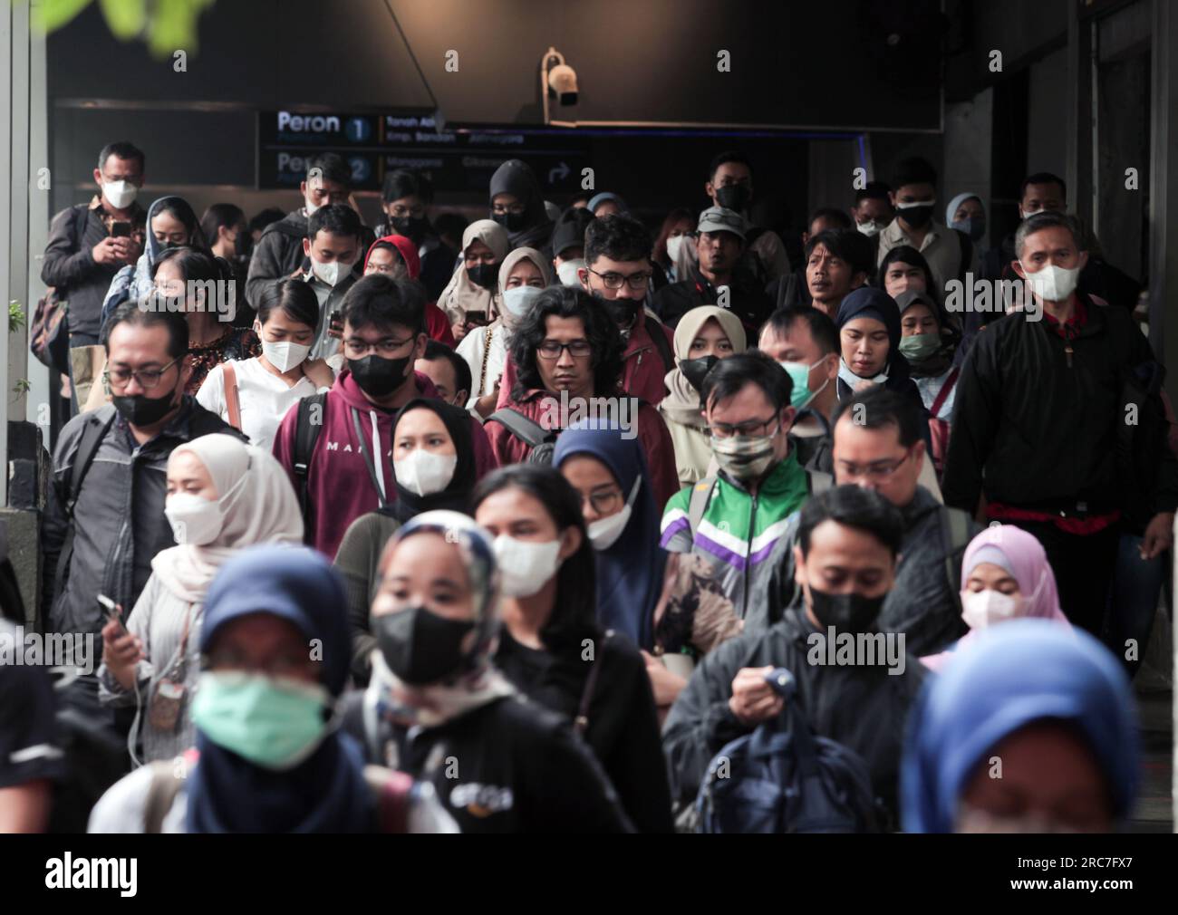 Jakarta, Indonesia - Oct 08, 2023 : people crossing the road at the ...