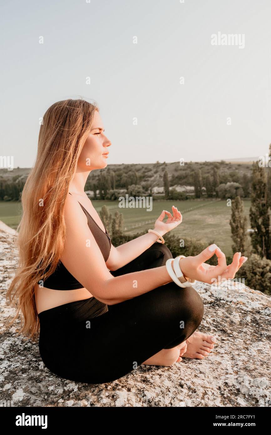 Fitness woman. Well looking middle aged woman with long hair, fitness ...