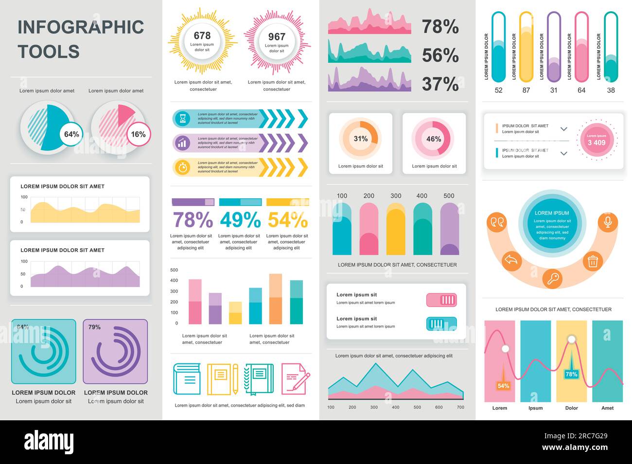 Infographic diagrams pie chart icons hi-res stock photography and images - Alamy