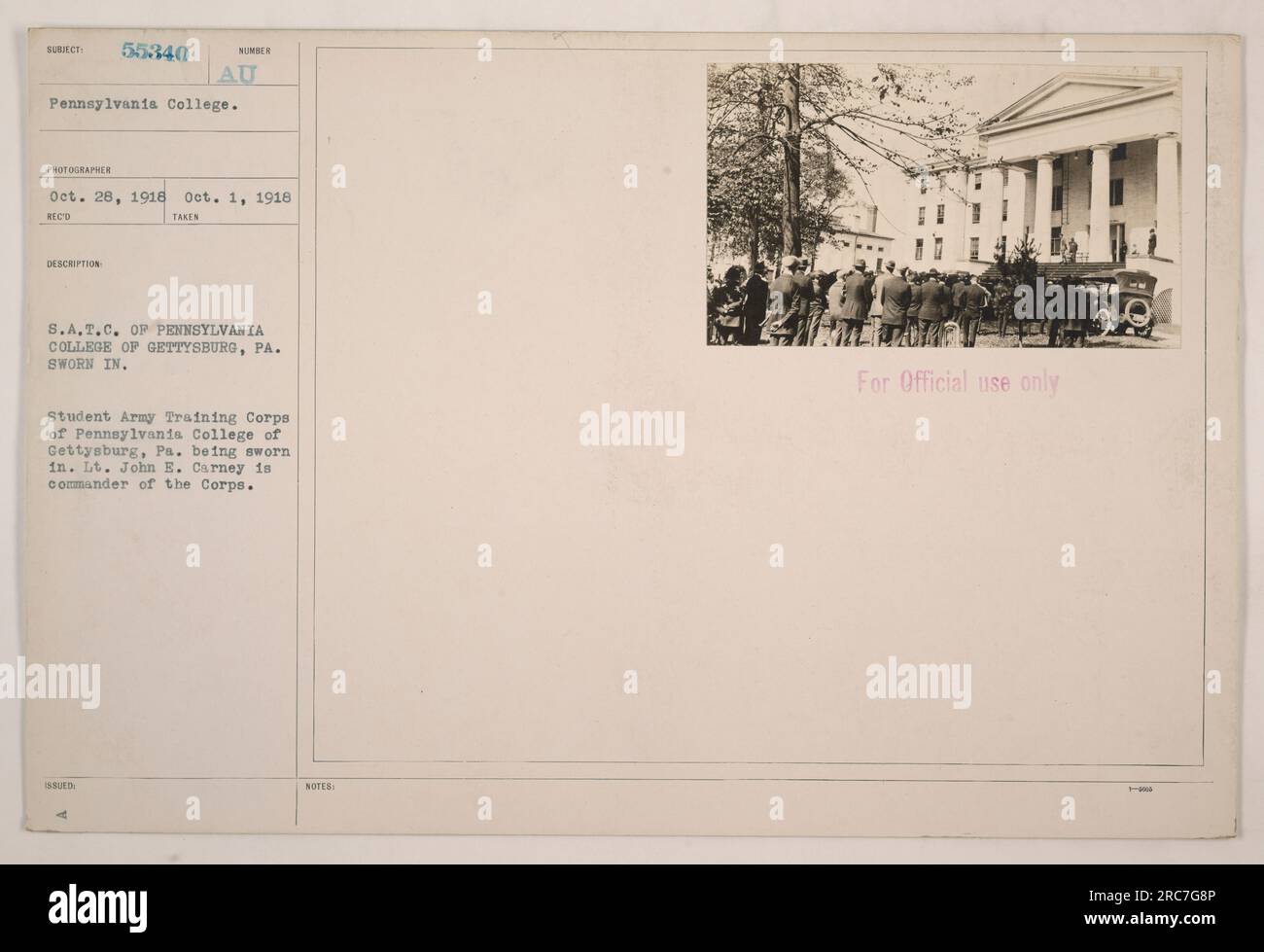 American college student army training corps s a t c hi-res stock ...