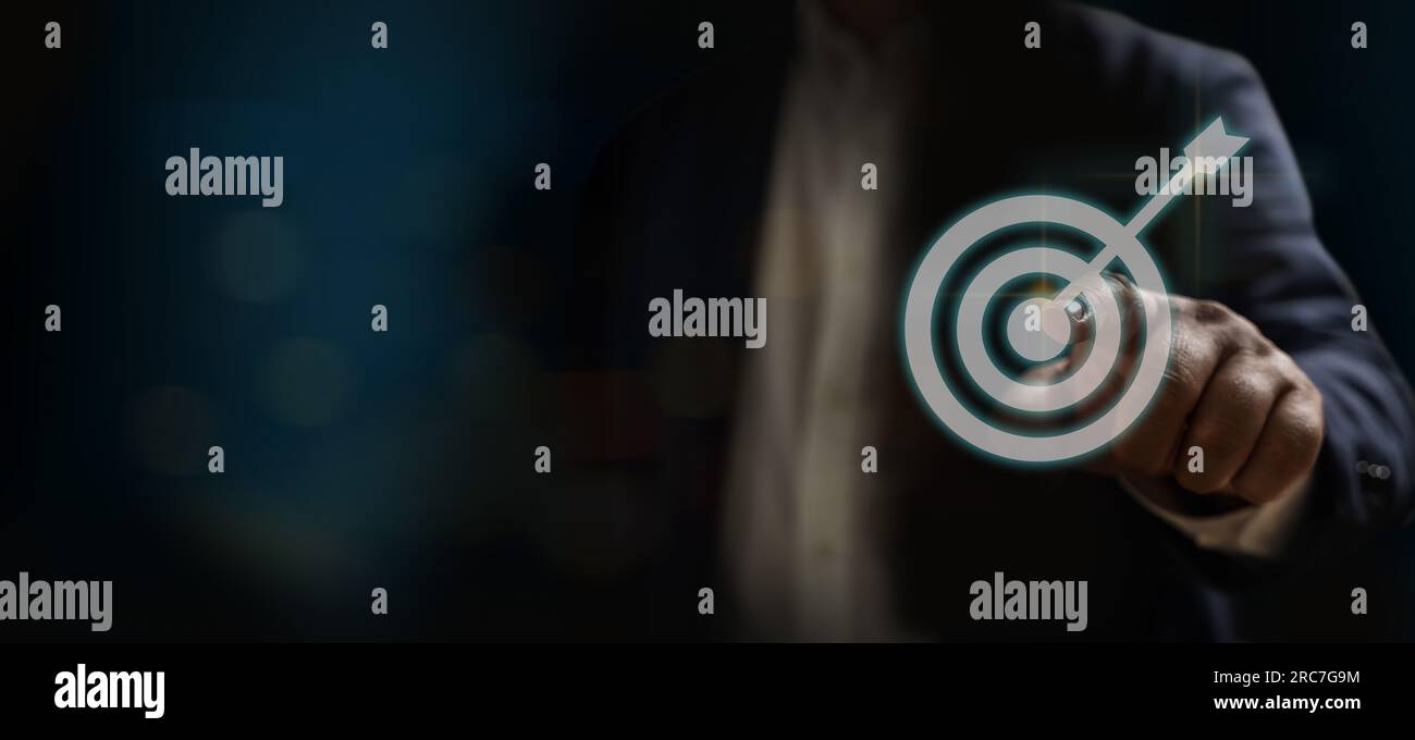 Businessman set up objectives and target goals for success plan ...