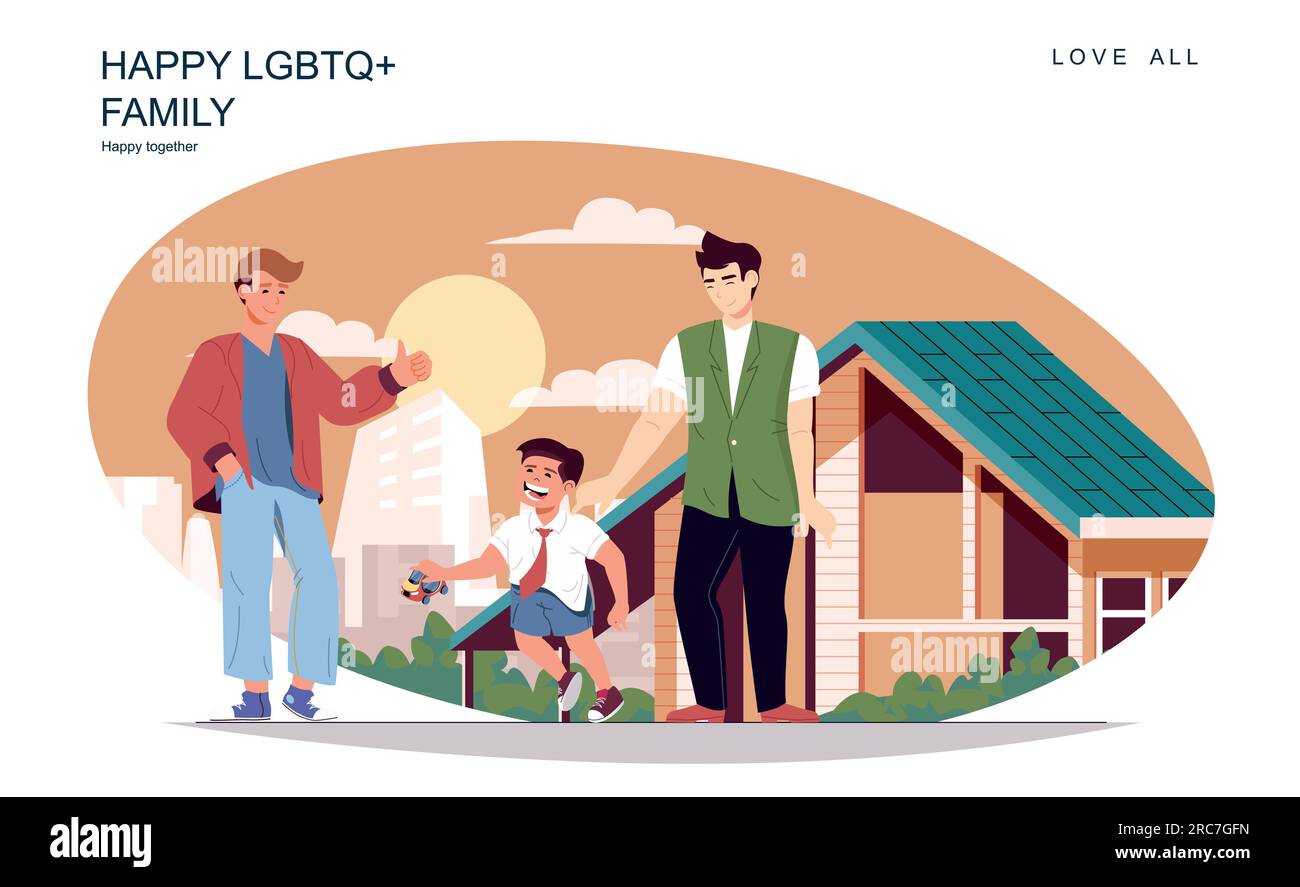 Gay couple walking street Stock Vector Images - Alamy