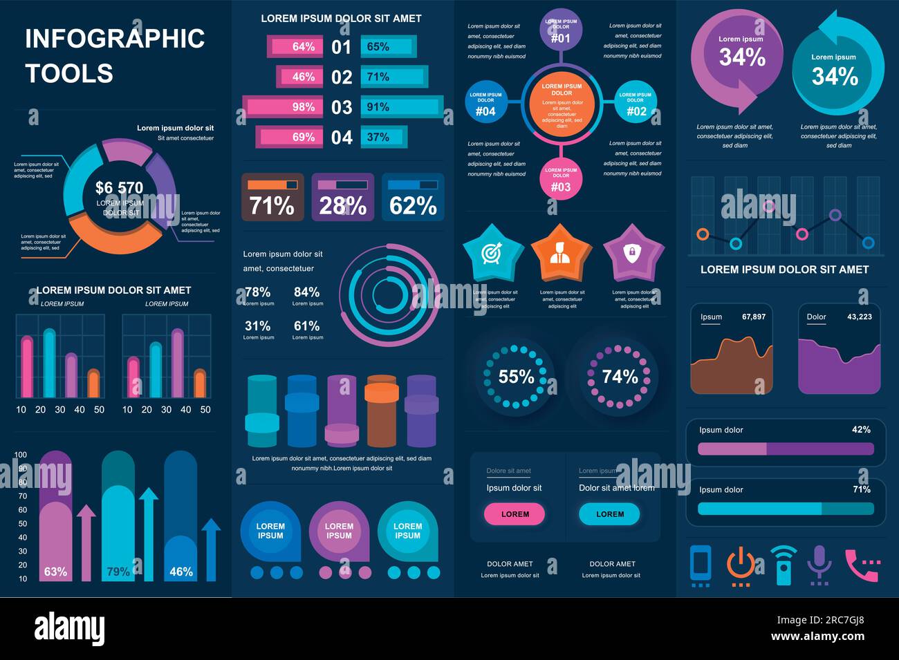 Infographic diagrams pie chart icons Stock Vector Images - Alamy
